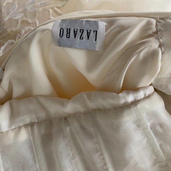 Lazaro | Dresses | Lazaro 36 Wedding Dress Cream Ball Gown | Poshmark